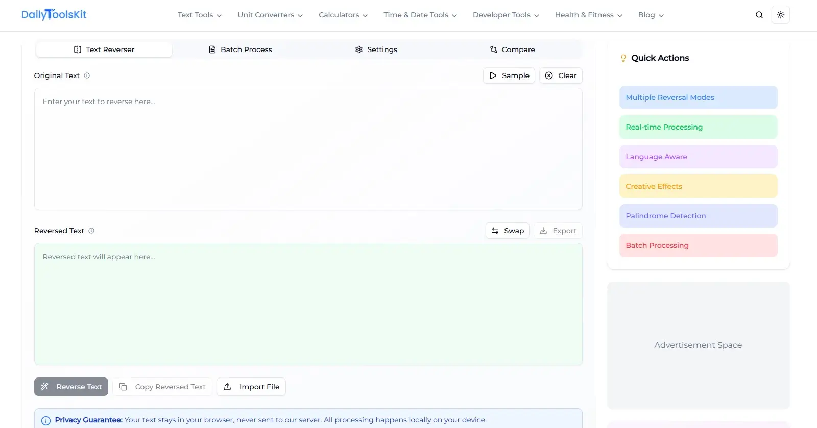 Text Reverser | Reverse Text Online - Daily ToolsKit